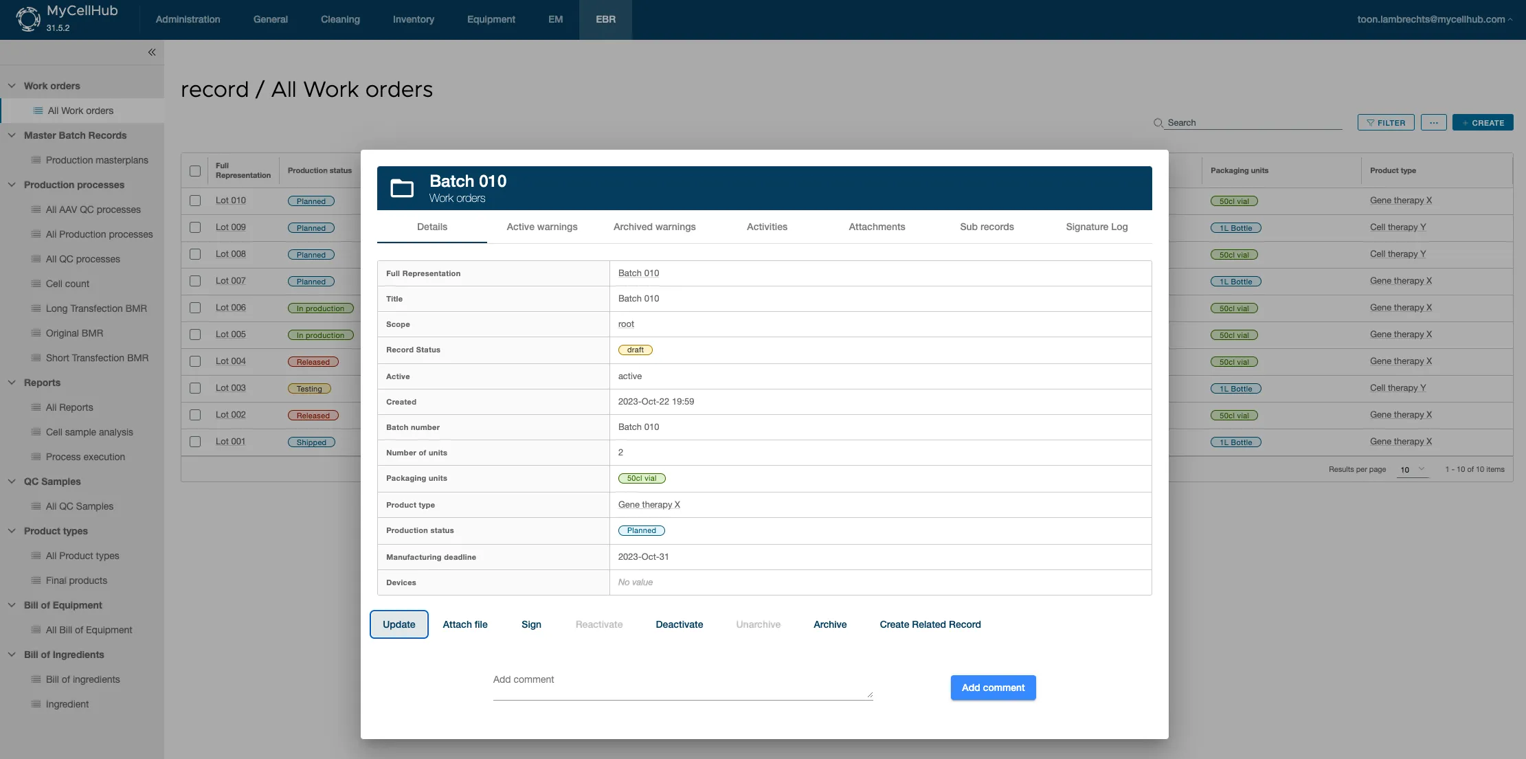 MyCellHub | Bio-Manufacturing Execution System for GMP